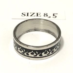 Jewelry | Ring With Flames Pattern Design Size 85 | Poshmark